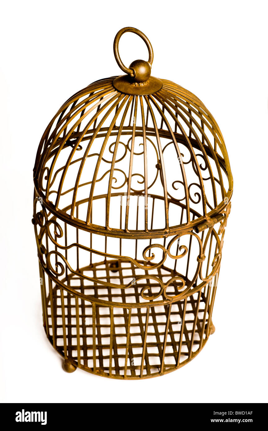 empty metal cage in retro style Stock Photo - Alamy