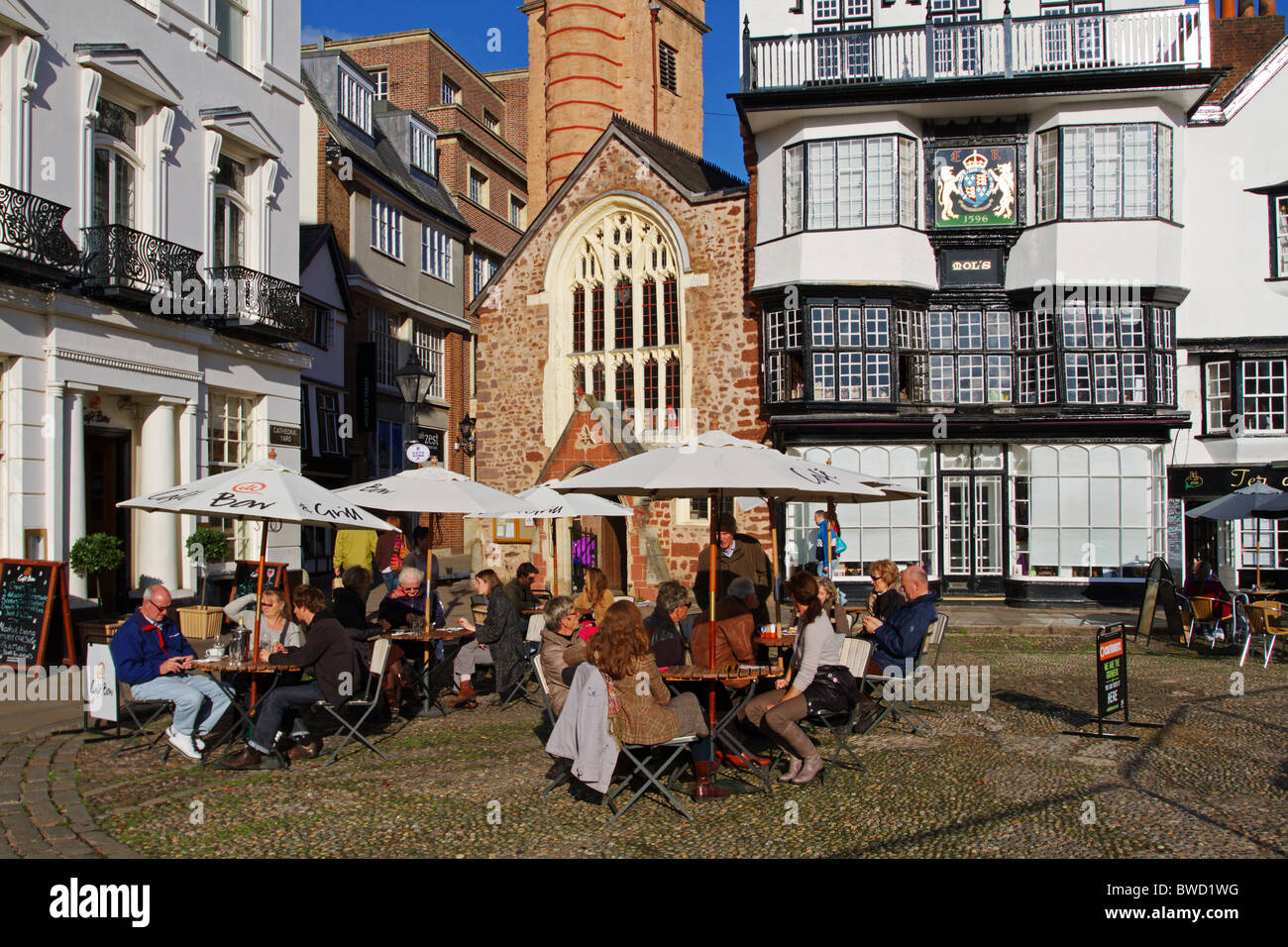 Mol's Coffee House, Cathedral Close, Exeter, Devon, England Stock Photo ...