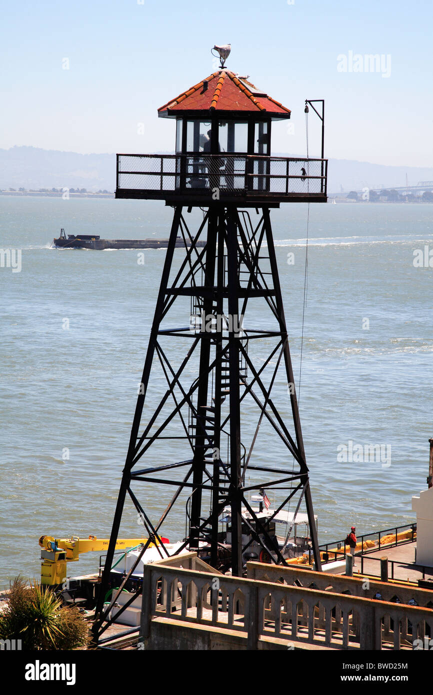 Watch tower on Alcatraz Island San Francisco California Stock Photo - Alamy