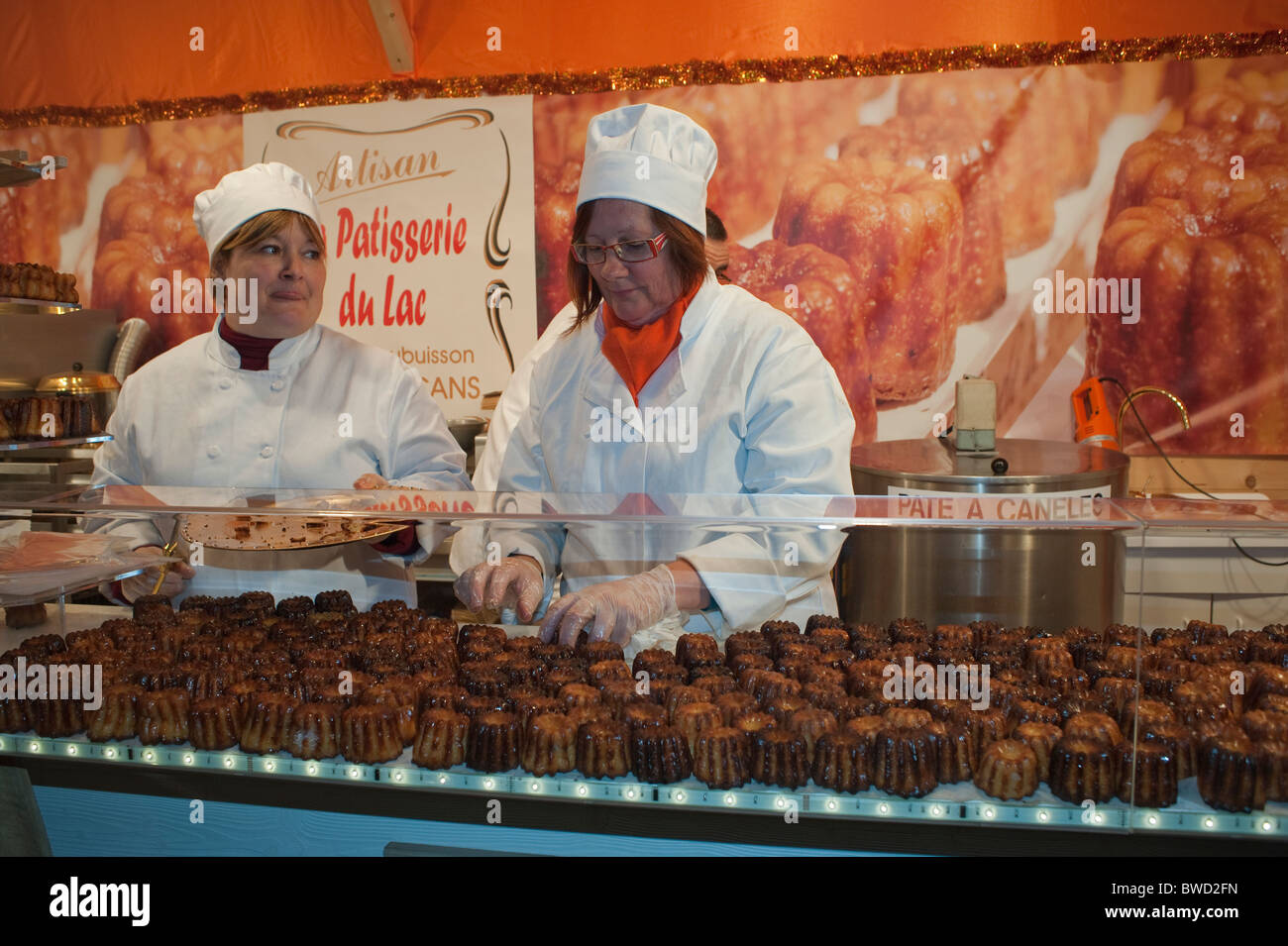 Paris, France, Two Women Chefs, Cooking, Holiday Food Stalls French ...