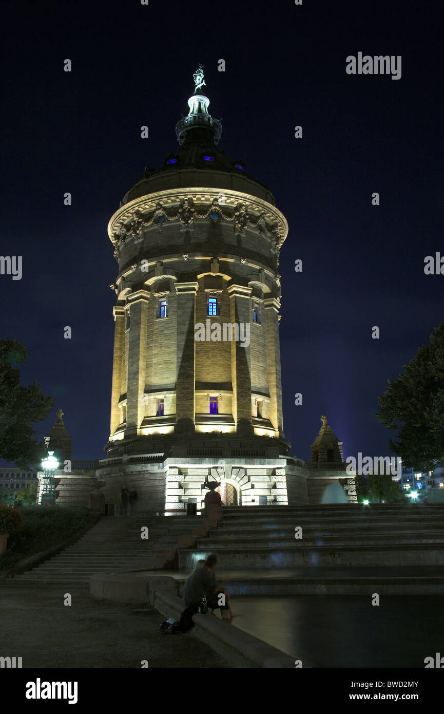 Night Water Tower Chicago Water Tower Illuminated At Night By Sir