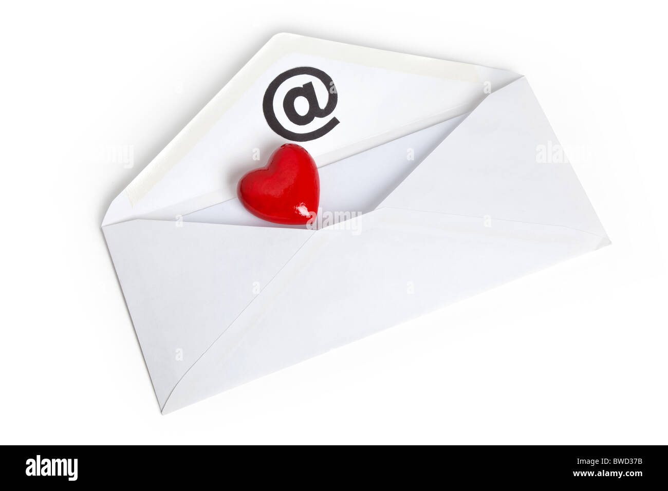 Red Heart Shape and E-Mail, concept of love mail Stock Photo - Alamy