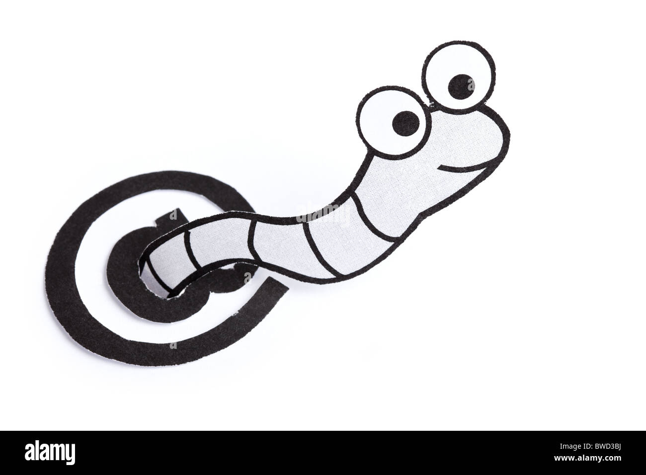 Worm and e-mail, concept of E-Mail Security, Virus Stock Photo - Alamy