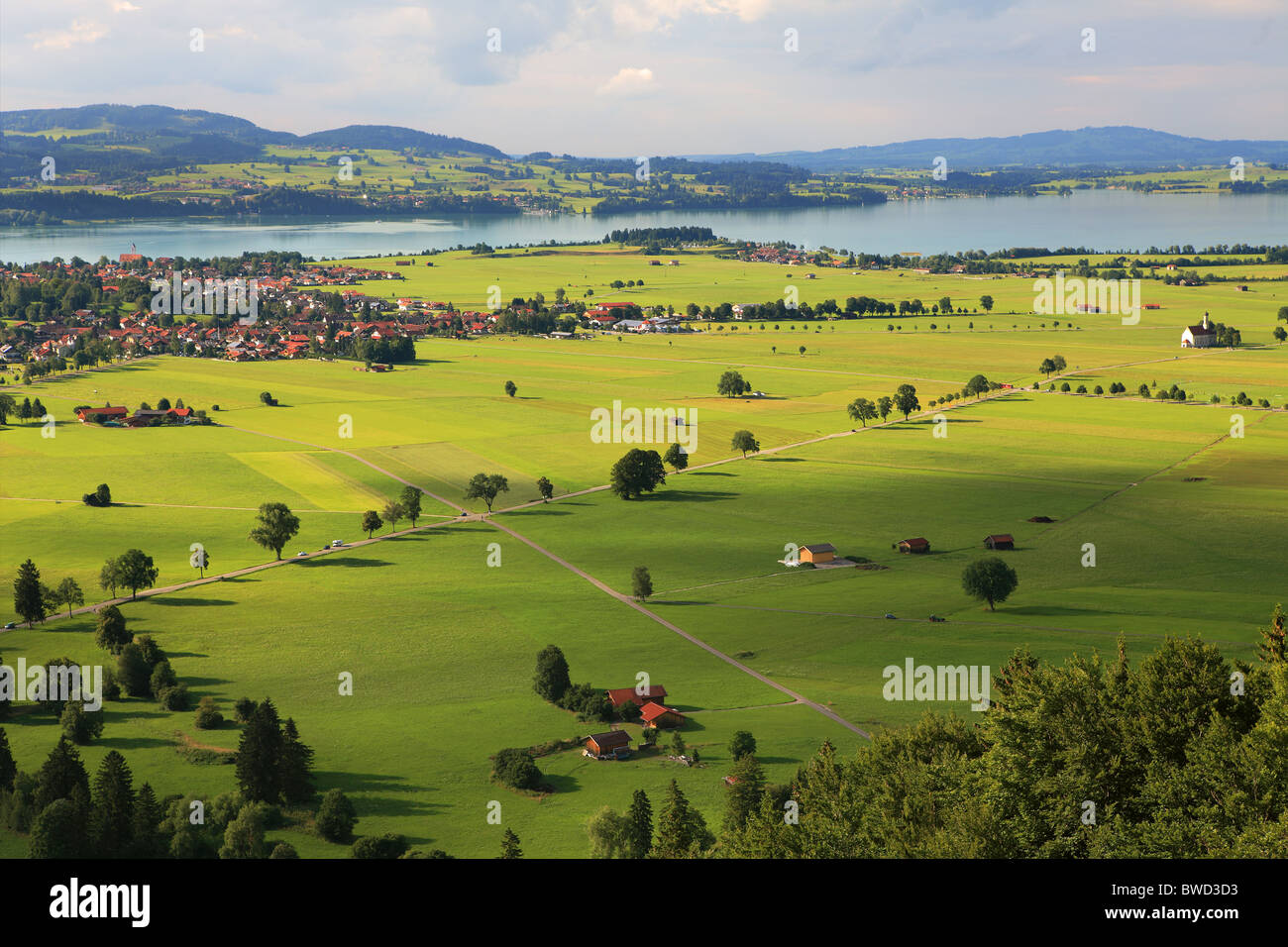 Aerial view on green fields and meadows in Germany Stock Photo - Alamy