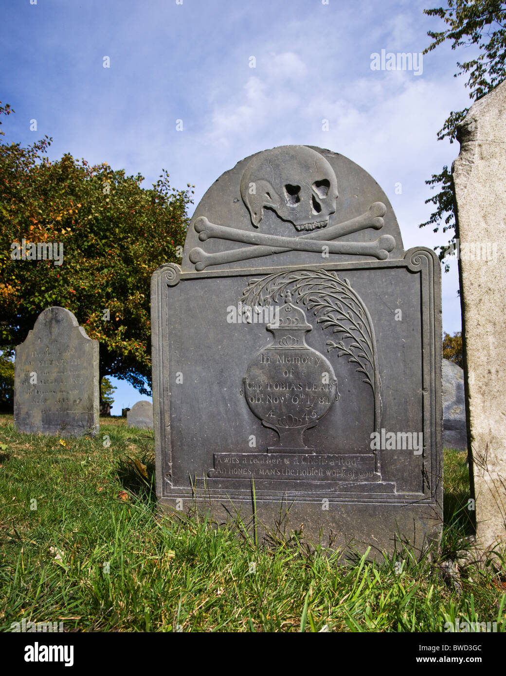 Tobias Lear Headstone, Point of Graves, Portsmouth, New Hampshire Stock Photo - Alamy