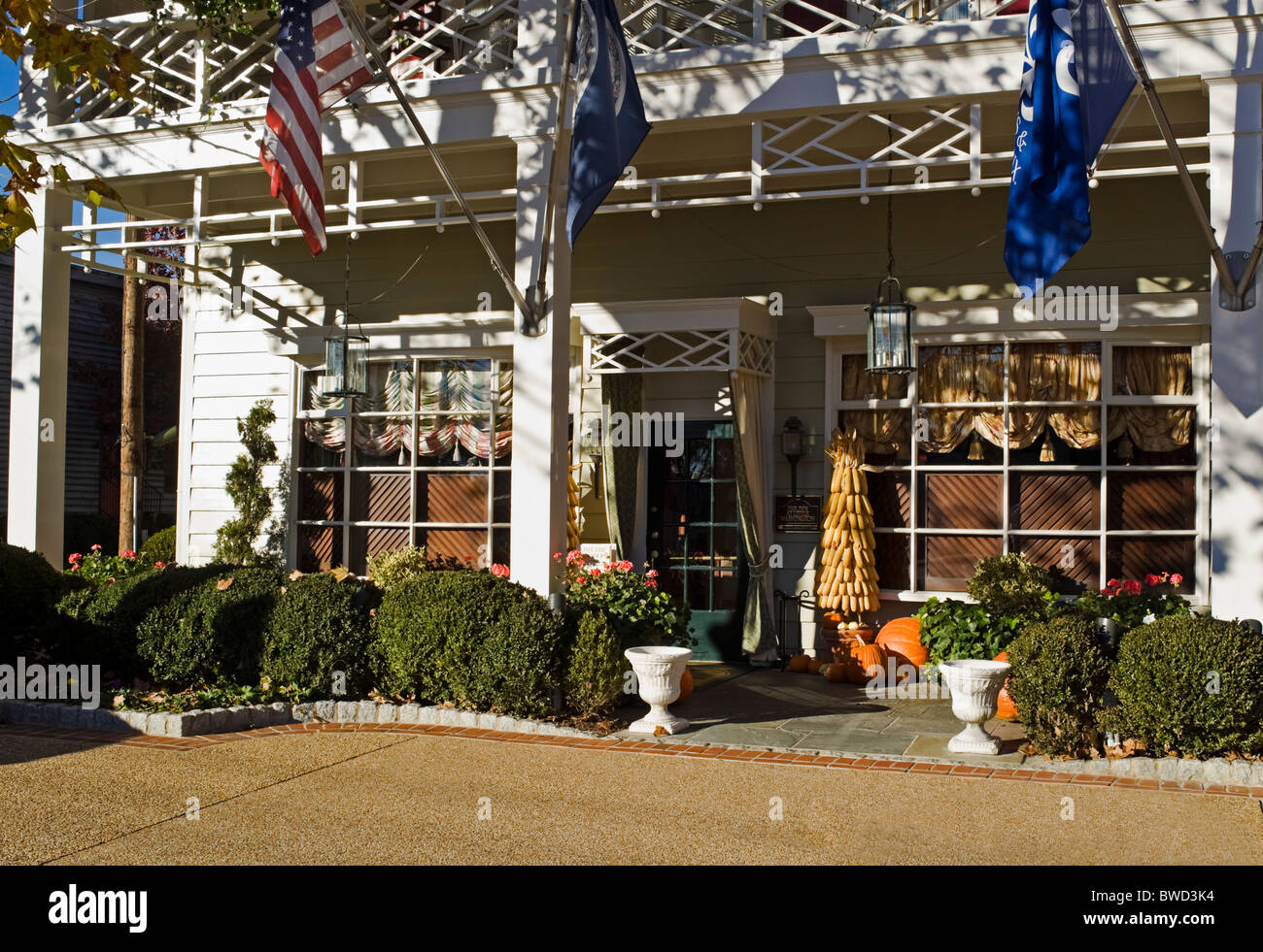 A close view of the front entrance of The Inn at Little Washington ...