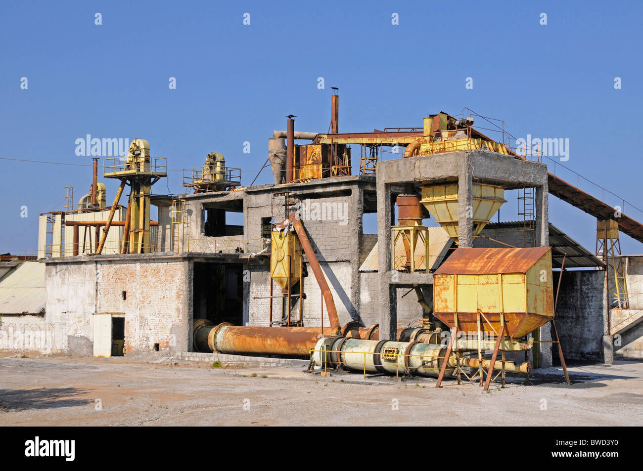 Disused Cement works, Crete, Greece Stock Photo - Alamy