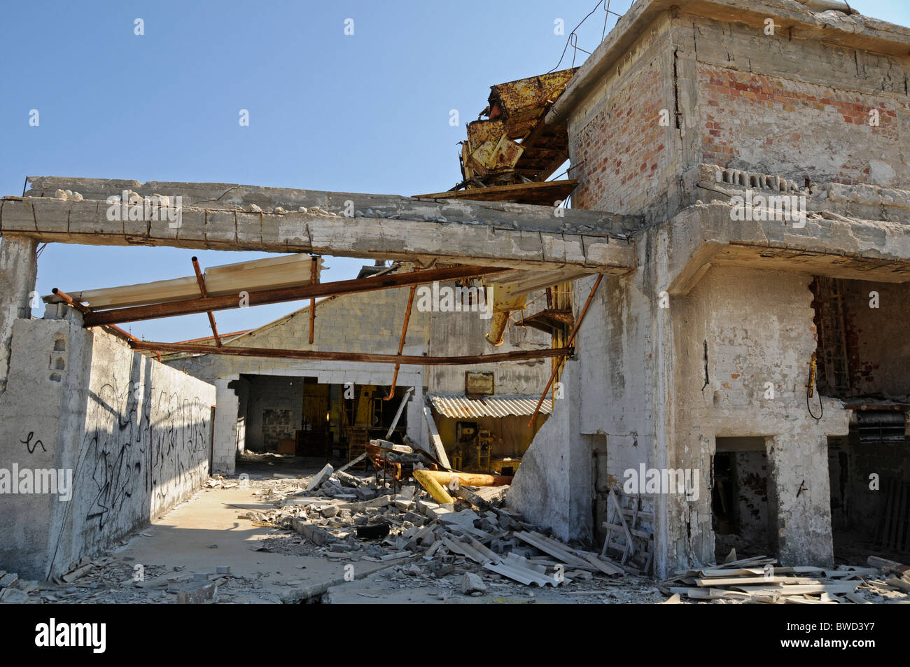 Disused Cement works, Crete, Greece Stock Photo - Alamy
