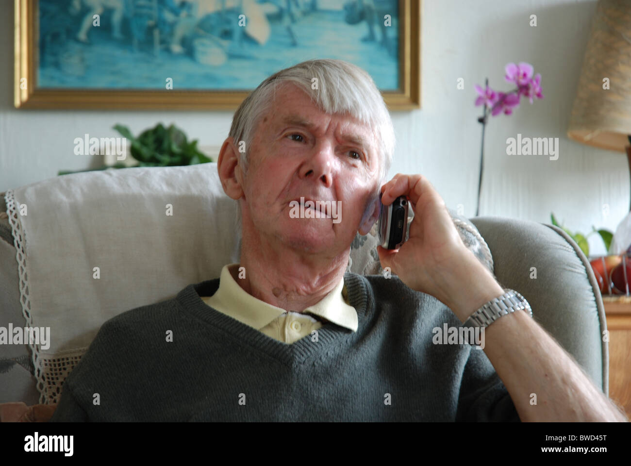 Oap Using A Mobile Phone High Resolution Stock Photography and Images ...
