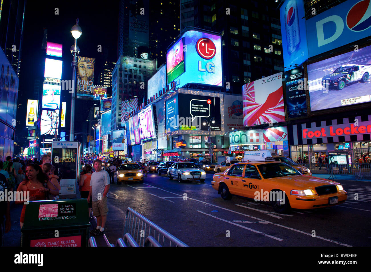 Times Square, New York at night Stock Photo - Alamy