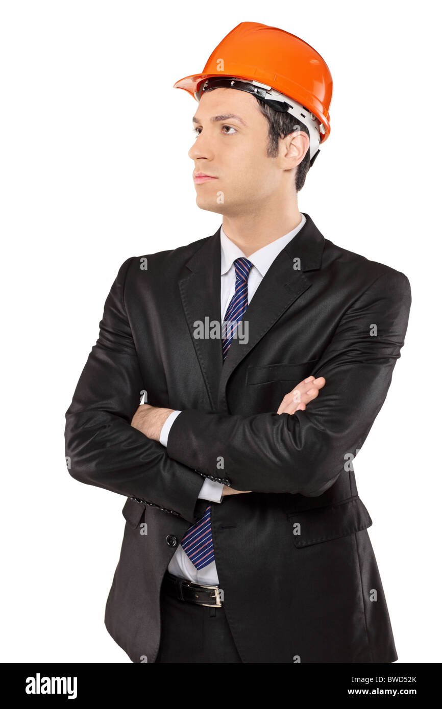 A construction engineer in a suit looking Stock Photo - Alamy