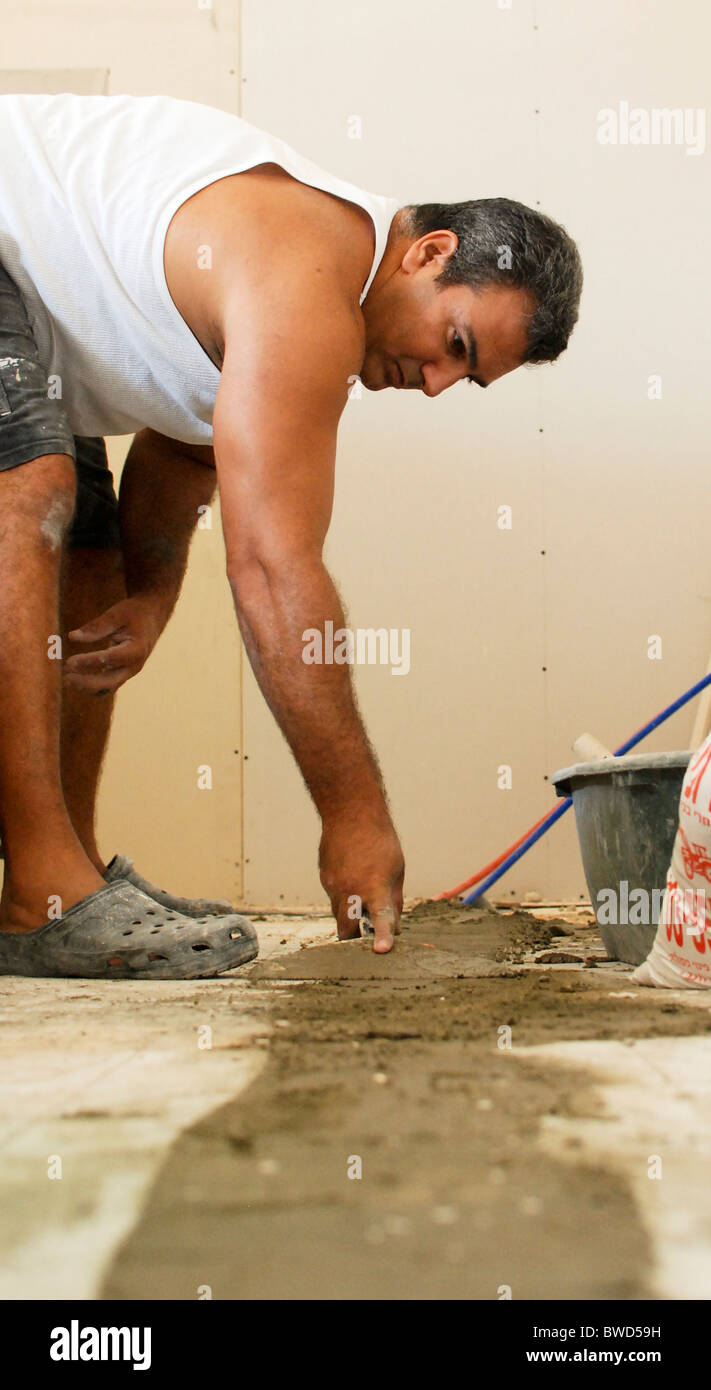 skilled plasterer at work Stock Photo - Alamy