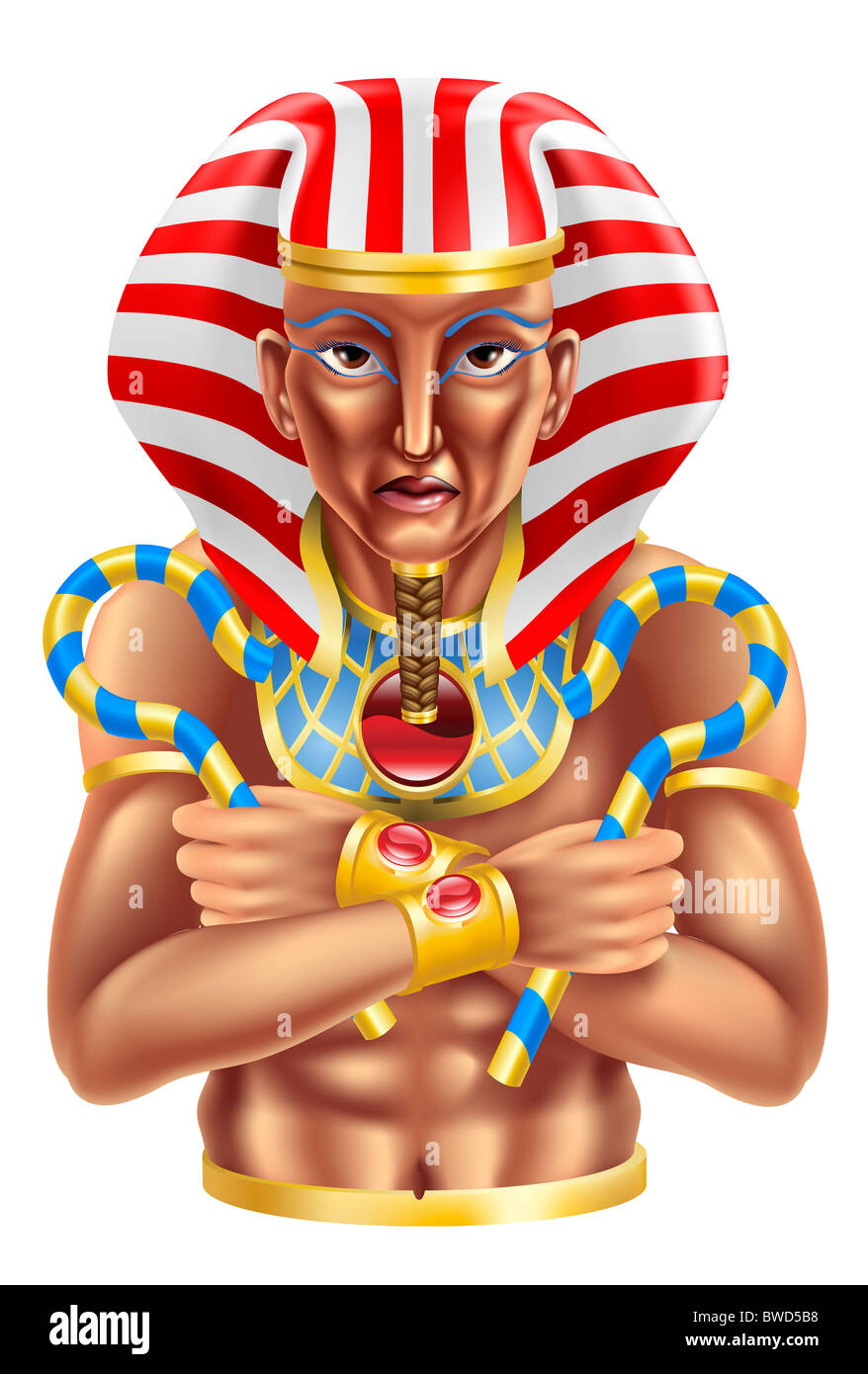 Illustration of an ancient egyptian pharaoh king icon or avatar Stock ...