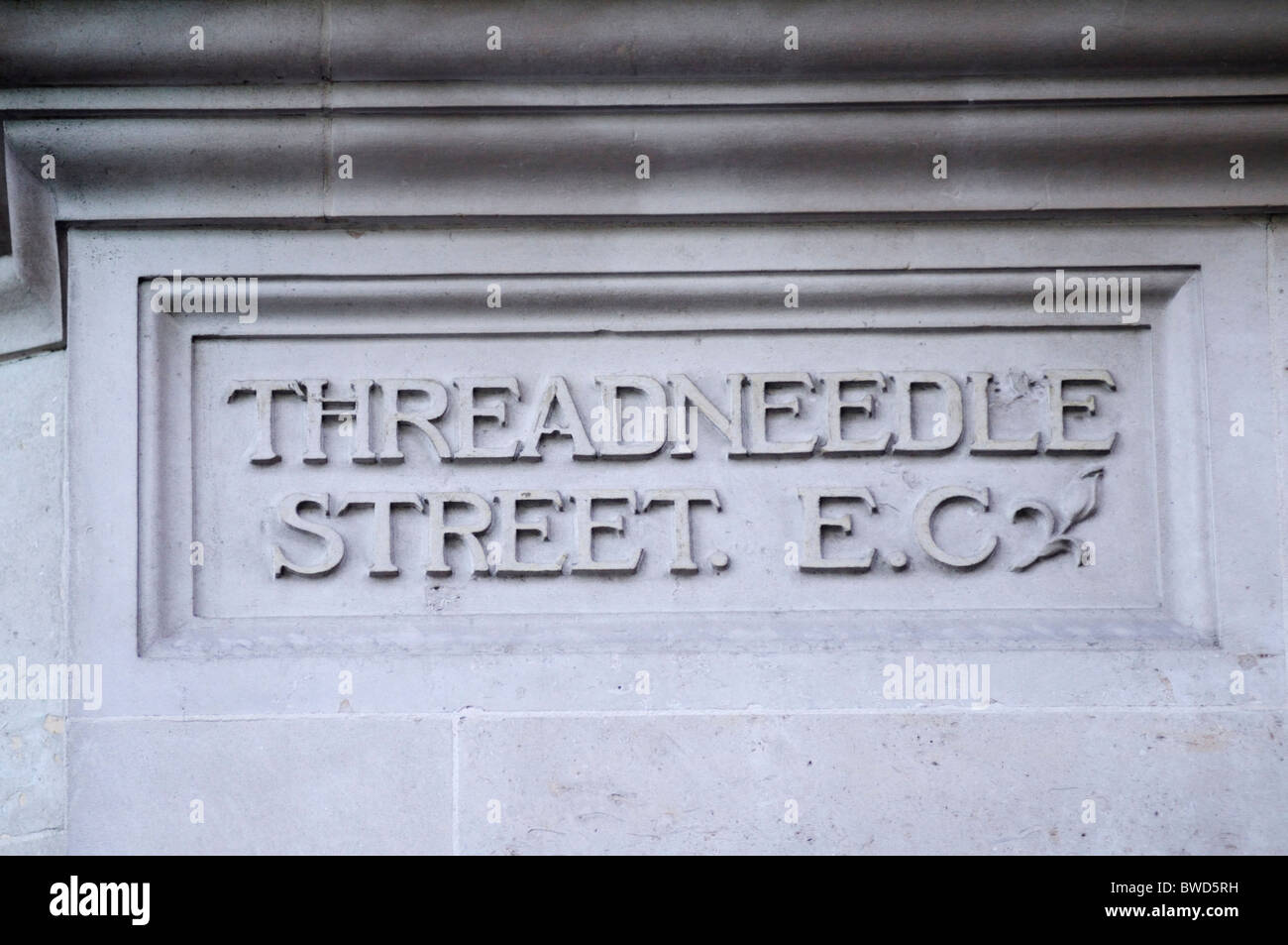 Threadneedle Street EC2 street sign, London, England, UK Stock Photo ...