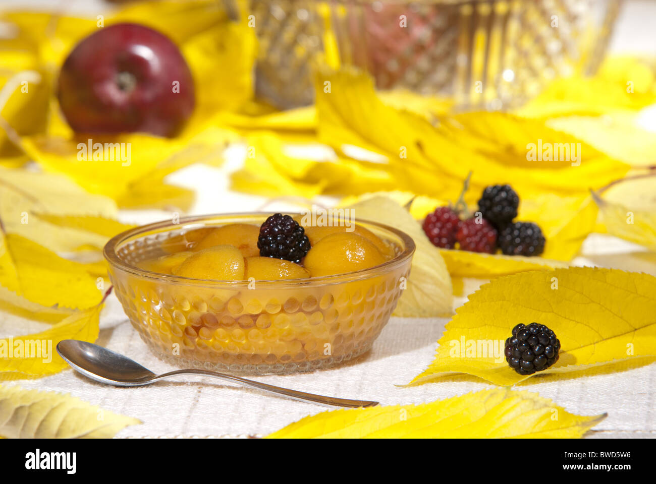 Blackberry and apple jam pot hi-res stock photography and images - Alamy
