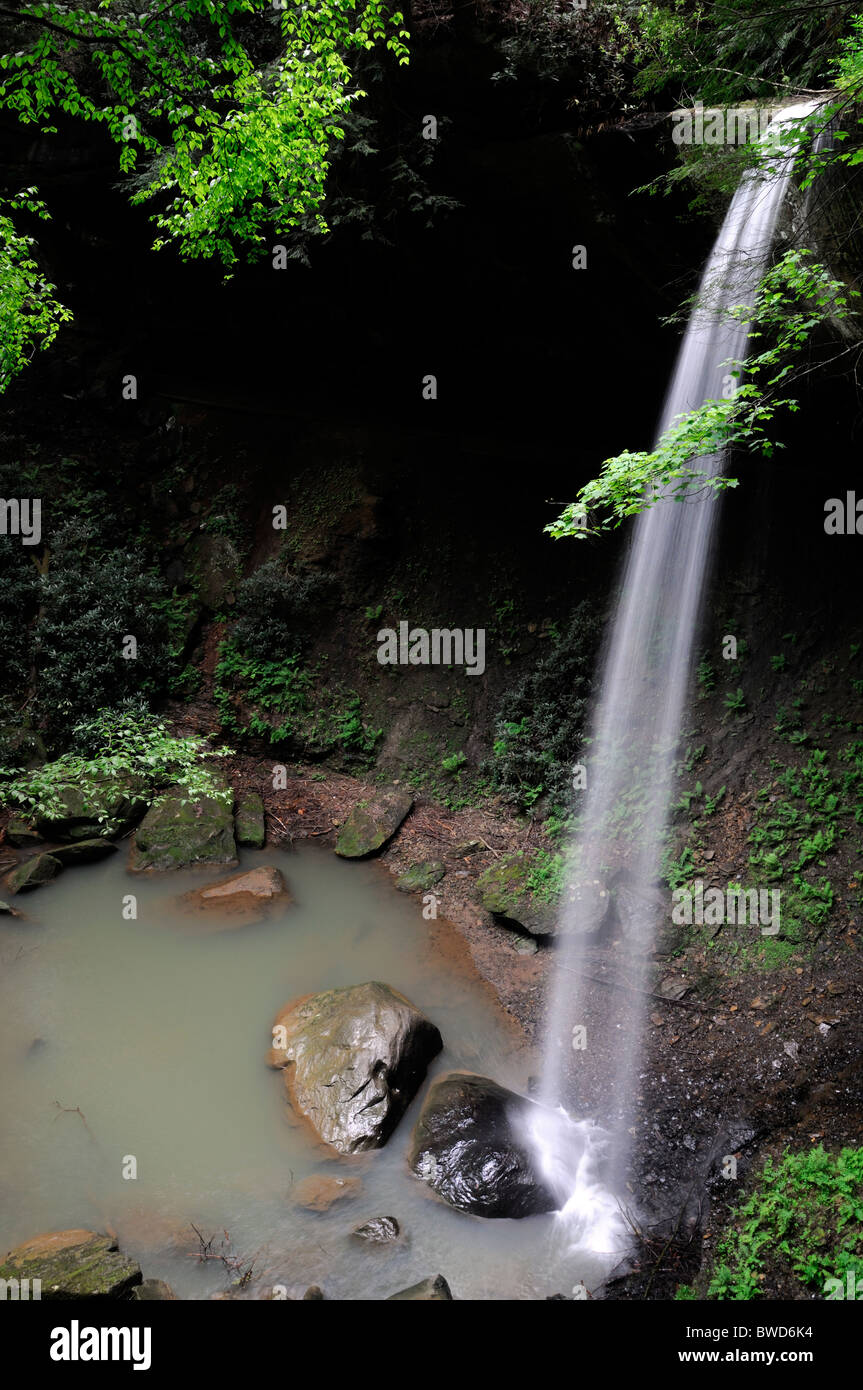 Broke leg broken leg falls waterfall Menifee county Kentucky USA Stock ...