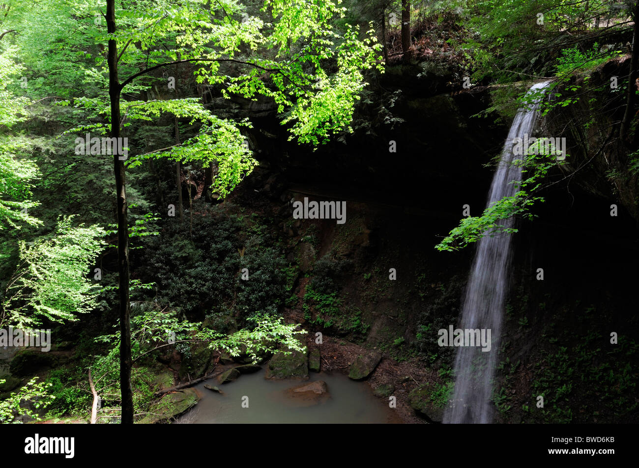 Broke leg broken leg falls waterfall Menifee county Kentucky USA Stock ...