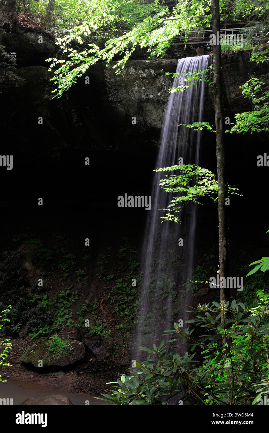 Broke leg broken leg falls waterfall Menifee county Kentucky USA Stock ...