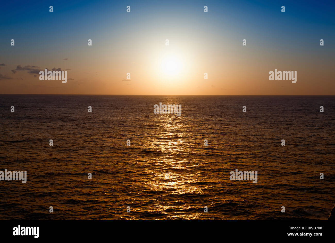 Sunset on the Caribbean Stock Photo - Alamy