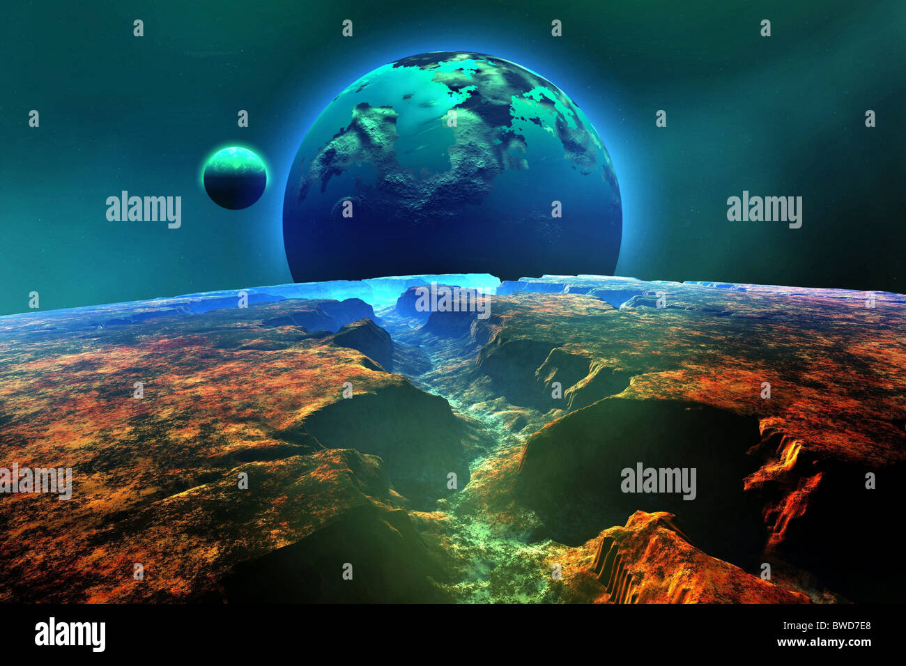 Alcestis Prime - Cosmic landscape on another planet Stock Photo - Alamy