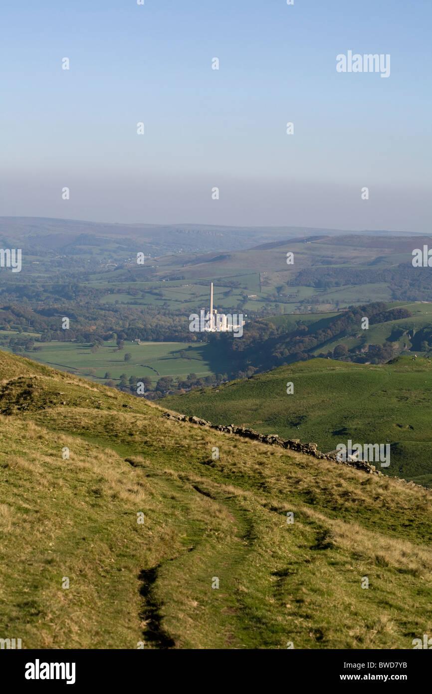 The Hope Valley Cement Works and Quarry from Rushup Edge near Edale ...