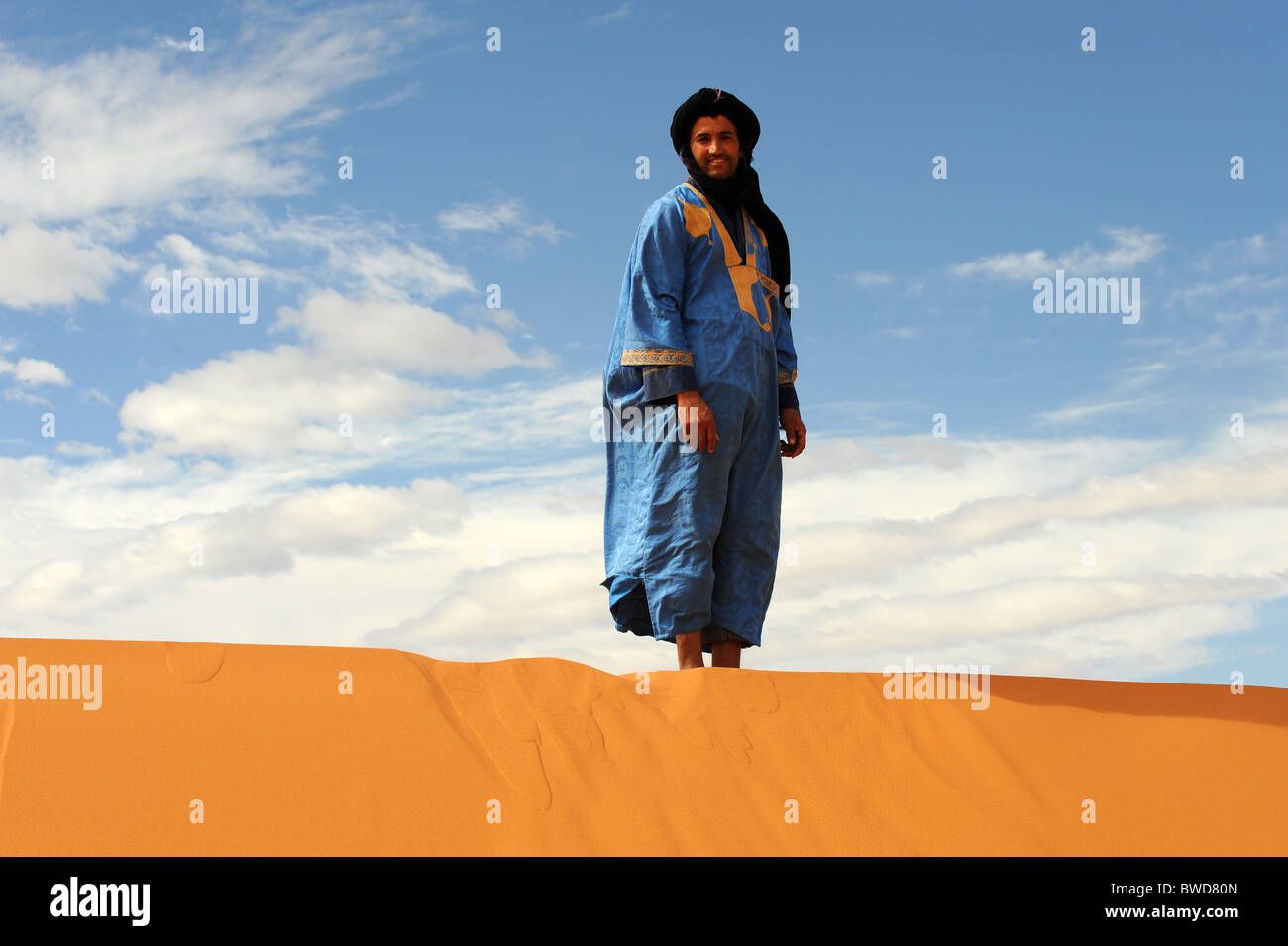 Berber tribesman in the Sahara desert in Southern Morocco Stock Photo ...