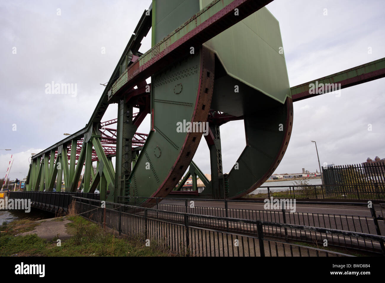 Rolling lift (bascule) bridge between East Float & West Float on the ...