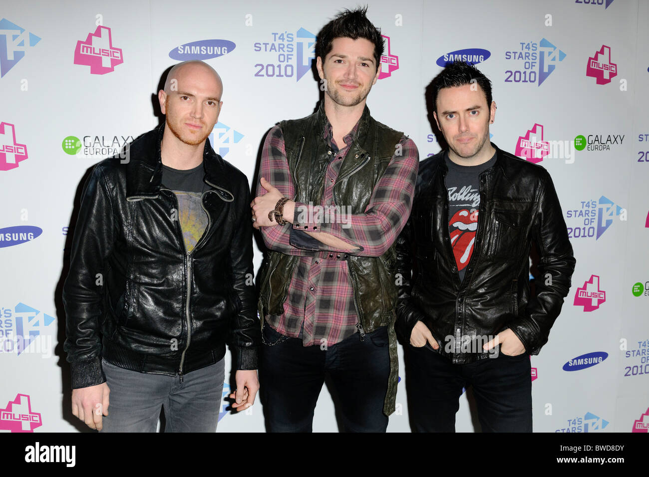 Mark Sheehan, Gary O'Donoghue and Glen Power from the Script attends ...