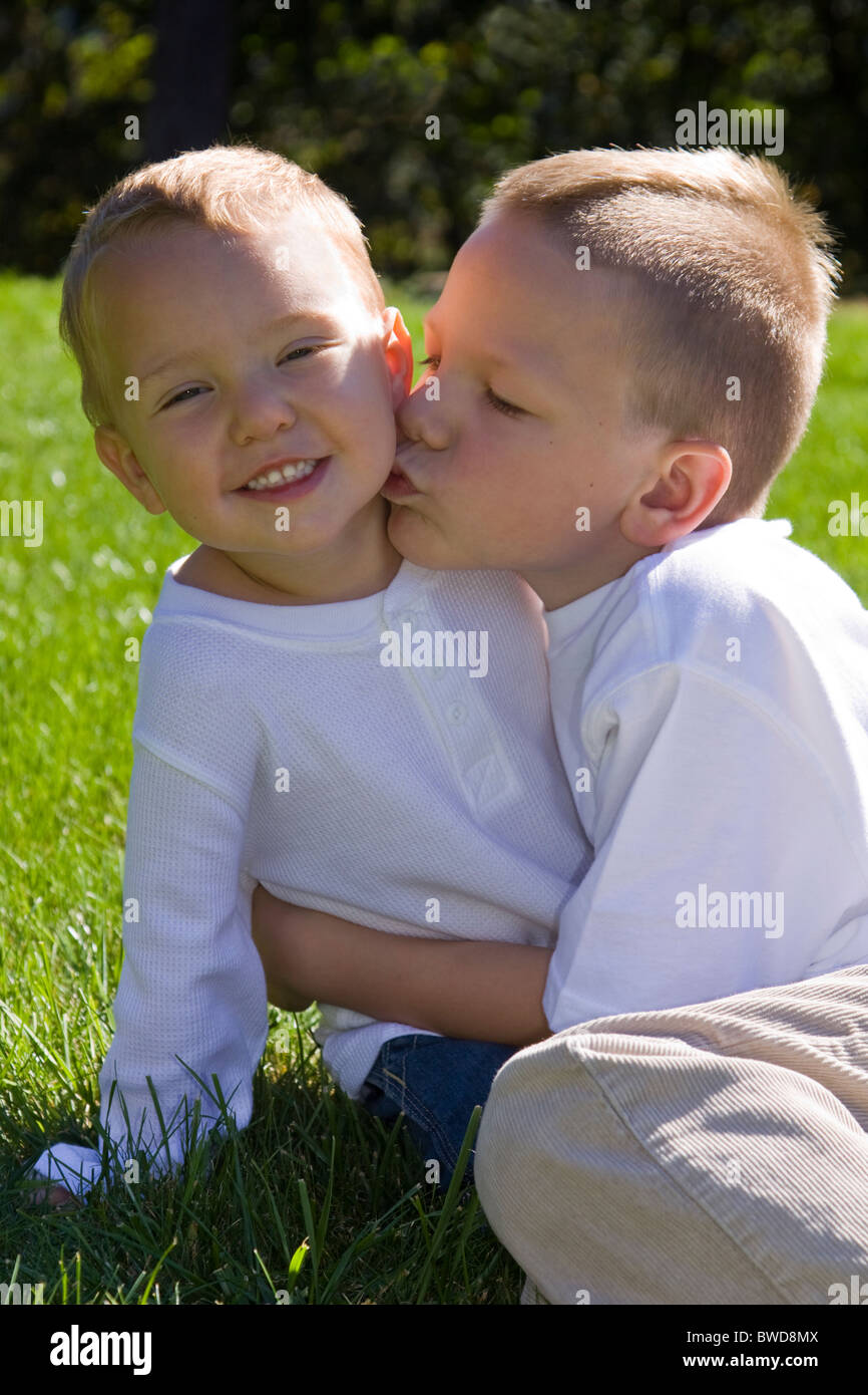 Loving Happy Brothers Stock Photo - Alamy