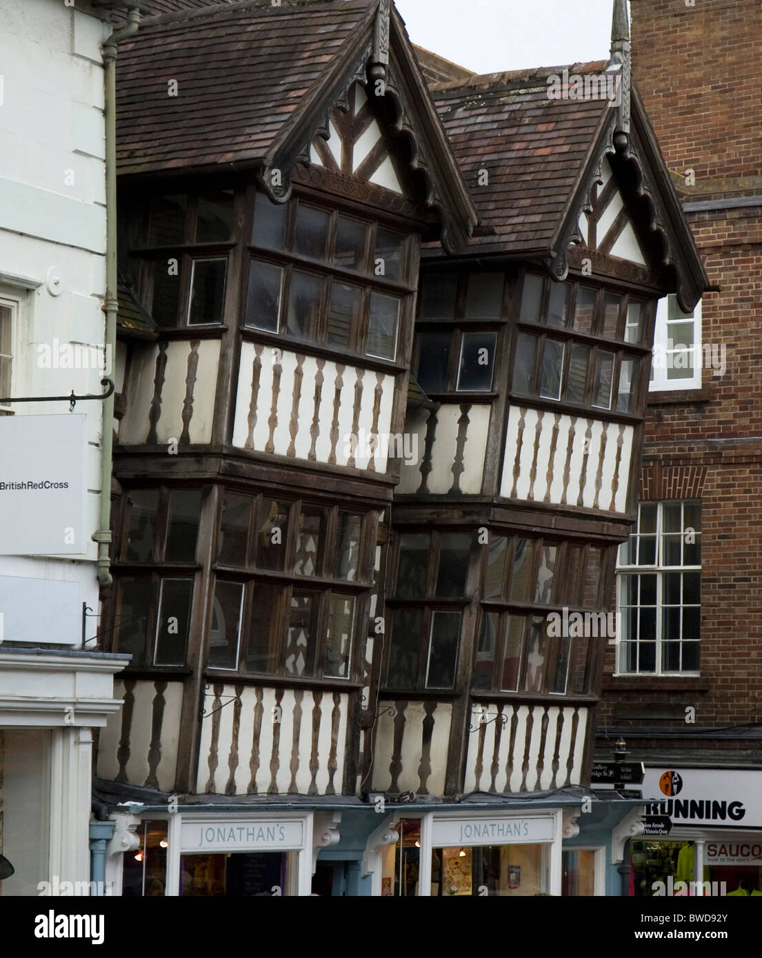 Leaning Tudor Shop Stock Photo - Alamy