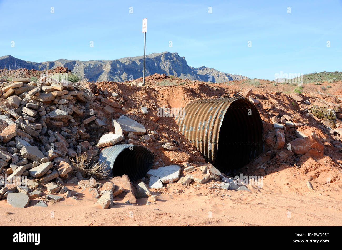 Culvert in Nevada Desert Wash Stock Photo - Alamy