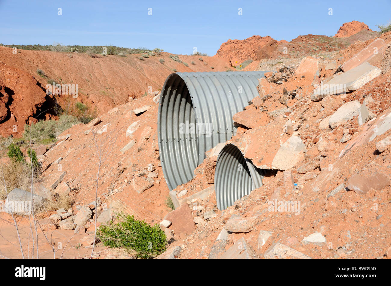 Culvert in Mohave Desert Wash Stock Photo - Alamy