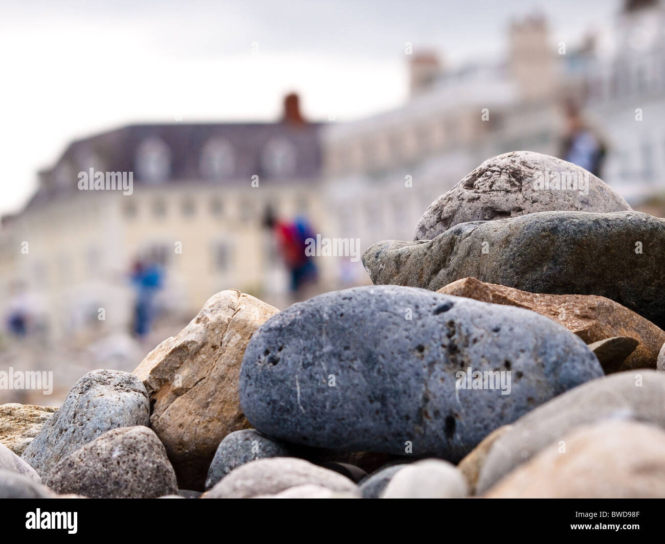 Pebble Beach at Llandudno - a popular British tourist seaside resort in ...