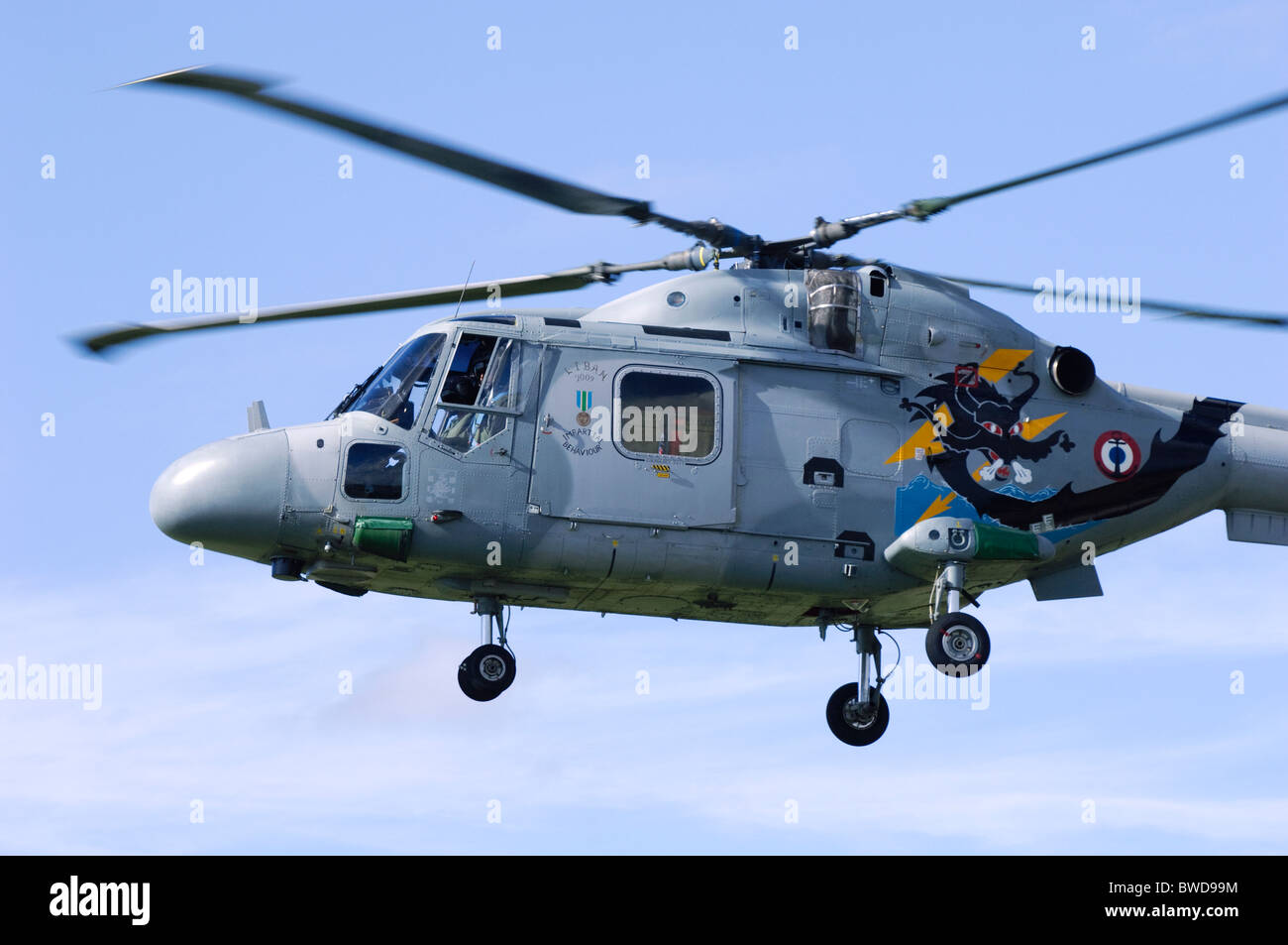 Westland WG-13 Lynx HAS2 operated by the French Aeronavale on approach ...