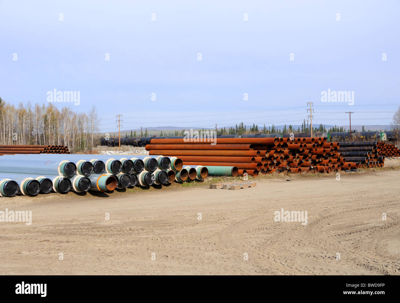 Oil Pipeline Storage Yard Stock Photo - Alamy