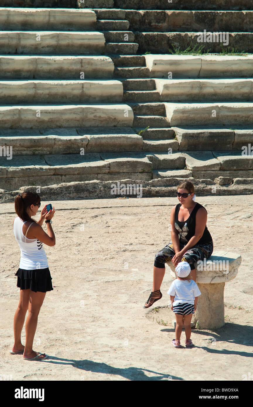 Roman ruins in Salamis (Salamin) ancient city in northern Cyprus and ...