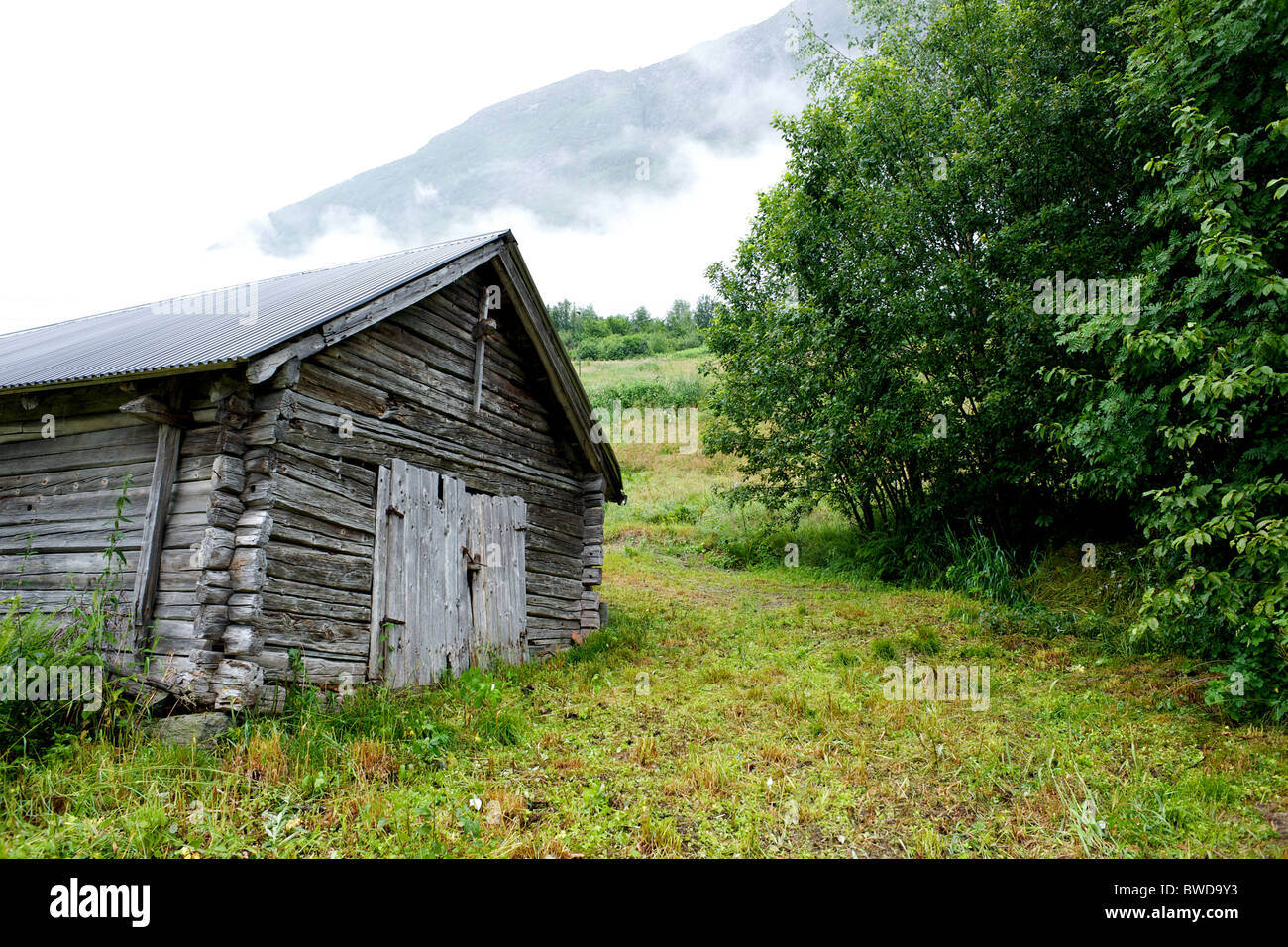 An old farm building in Olden, Norway Stock Photo - Alamy