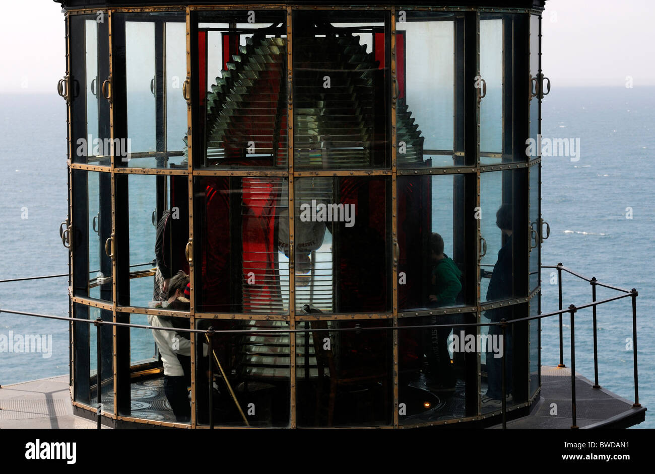 Tourists inside Cape Mears Lighthouse Oregon Coast Pacific Ocean ...
