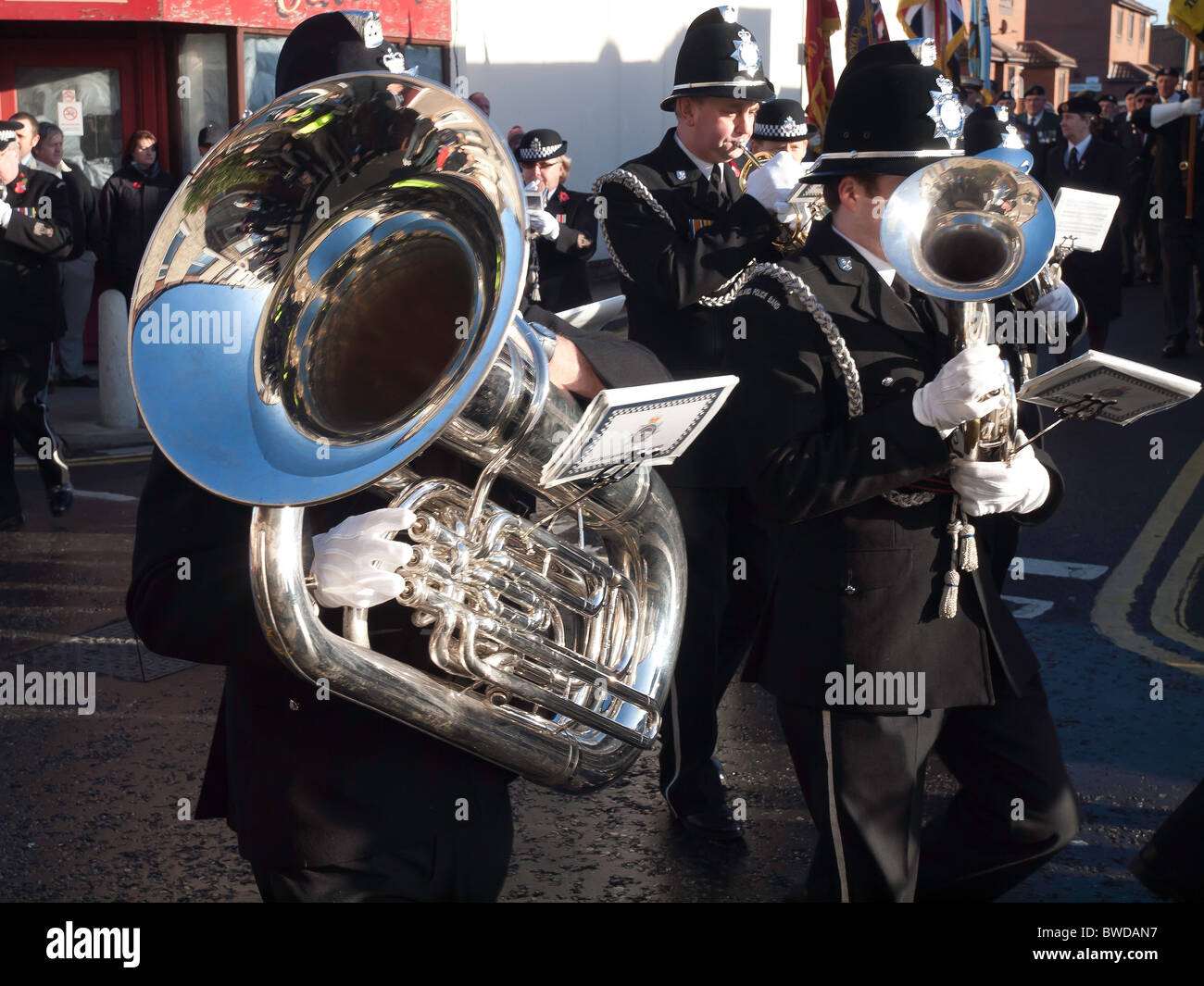 Cleveland Police Band drummers lead the annual Remembrance Day Parade ...