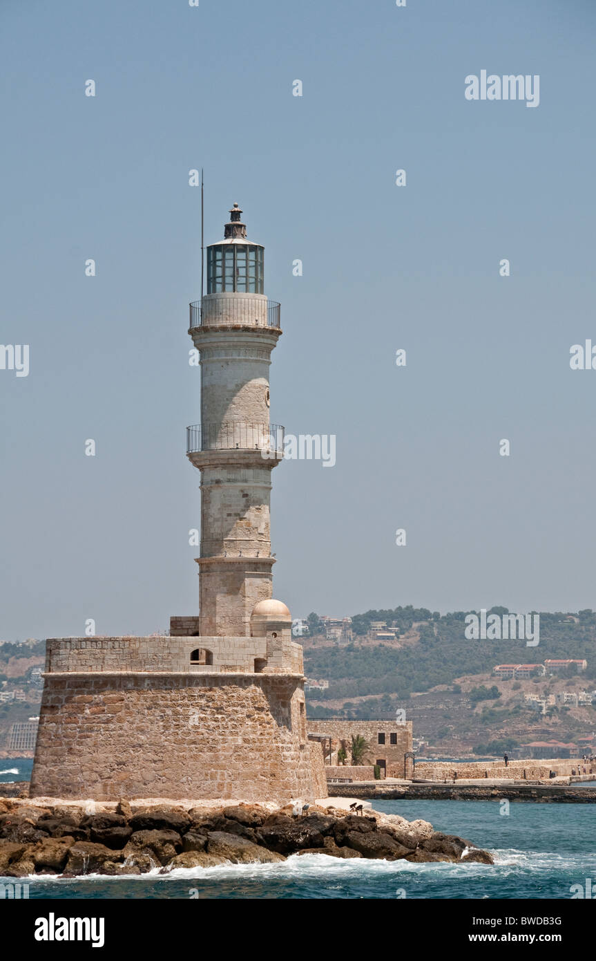 Lighthouse, Chania, Crete, Greece Stock Photo - Alamy
