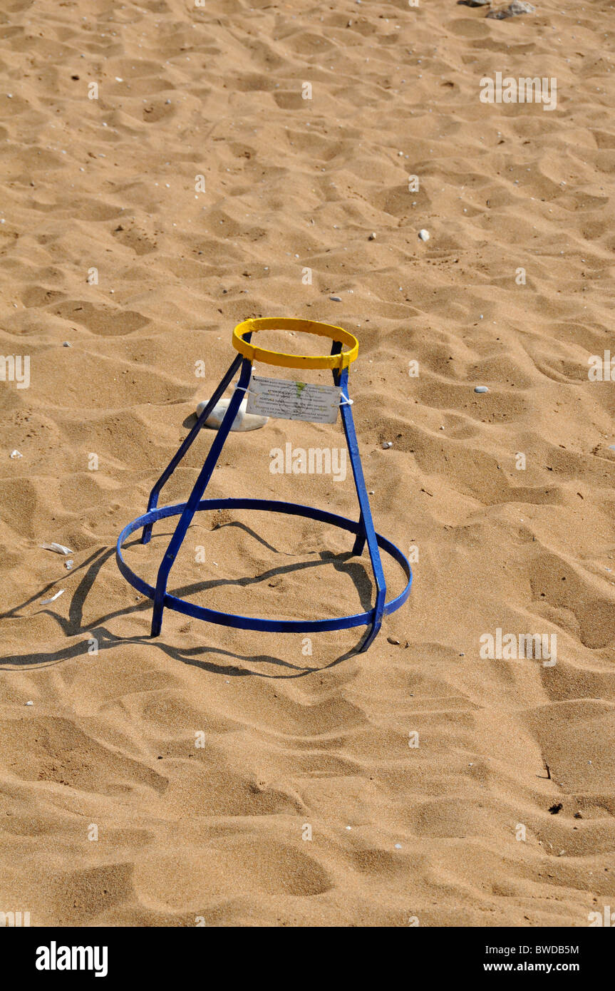 Nest site of Loggerhead Turtle: Caretta caretta. Platanias, Crete ...