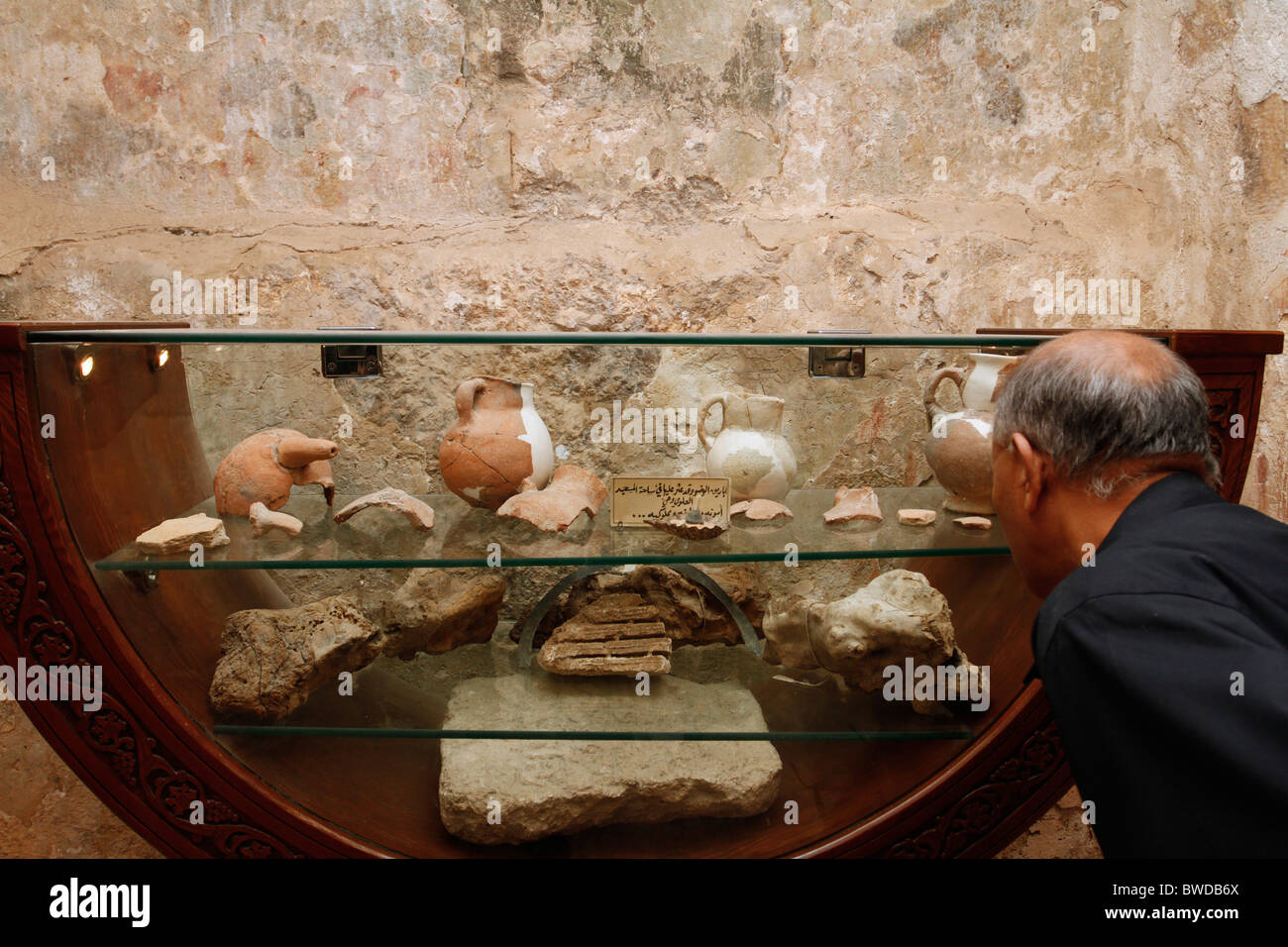 Artifacts inside the Cave of the Seven Sleepers near Amman in Jordan ...