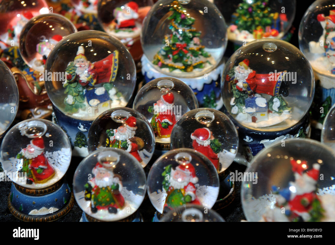 Christmas snow globes Stock Photo - Alamy