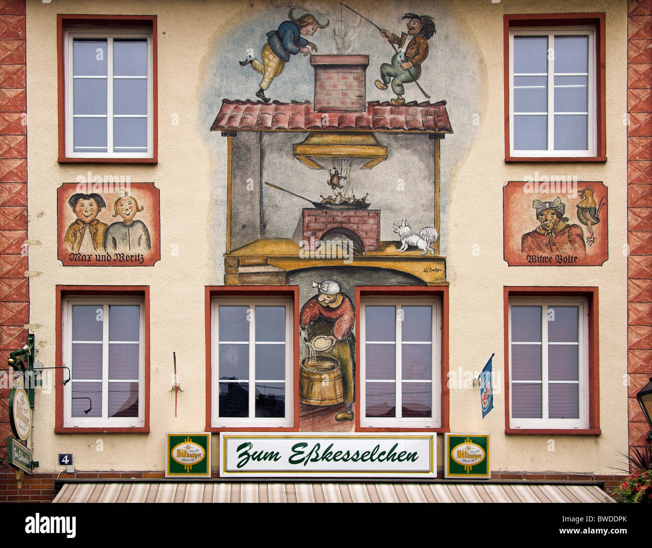 Mural on the exterior of a building, Old Town, Koblenz, Germany Stock ...