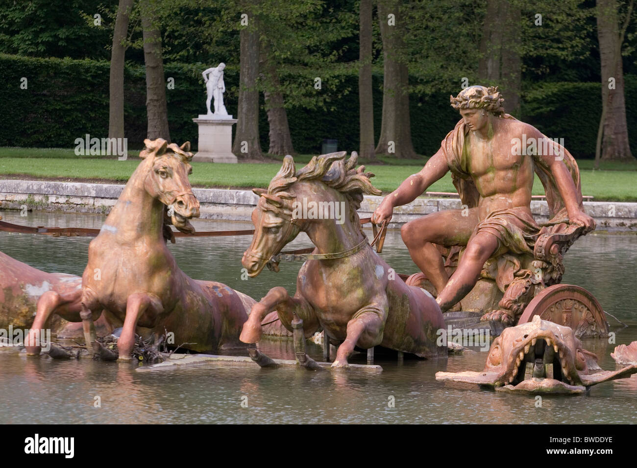 the apollo fountain depicts the sun god rising out of the water on a ...