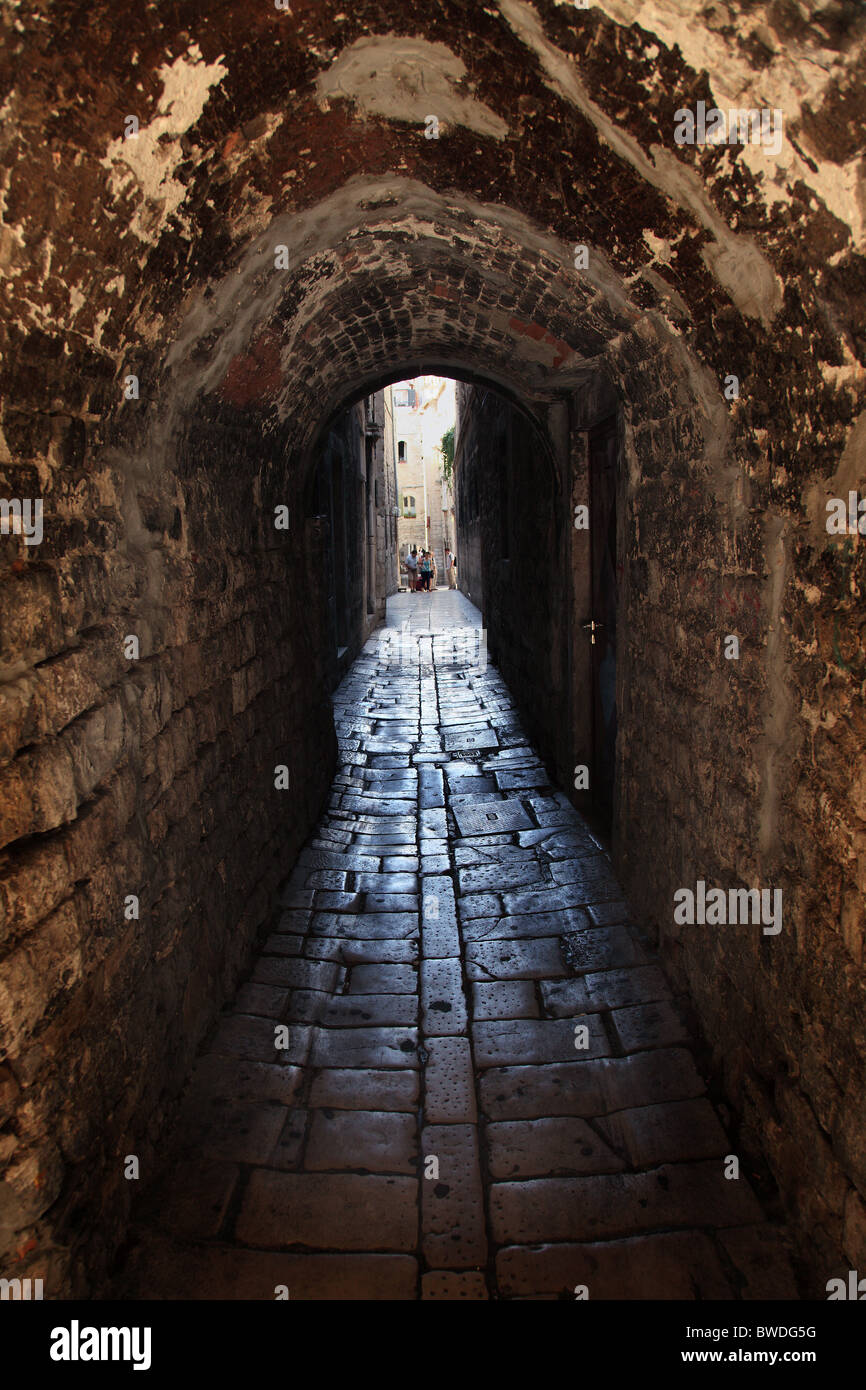 Street passage in Old City of Split, Croatia Stock Photo - Alamy