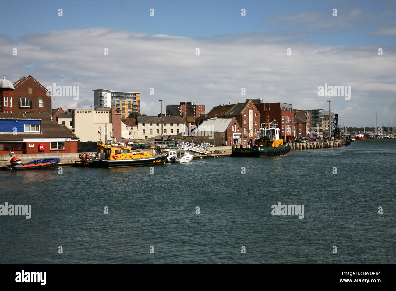 Poole Quay seen from Town Bridge Stock Photo - Alamy