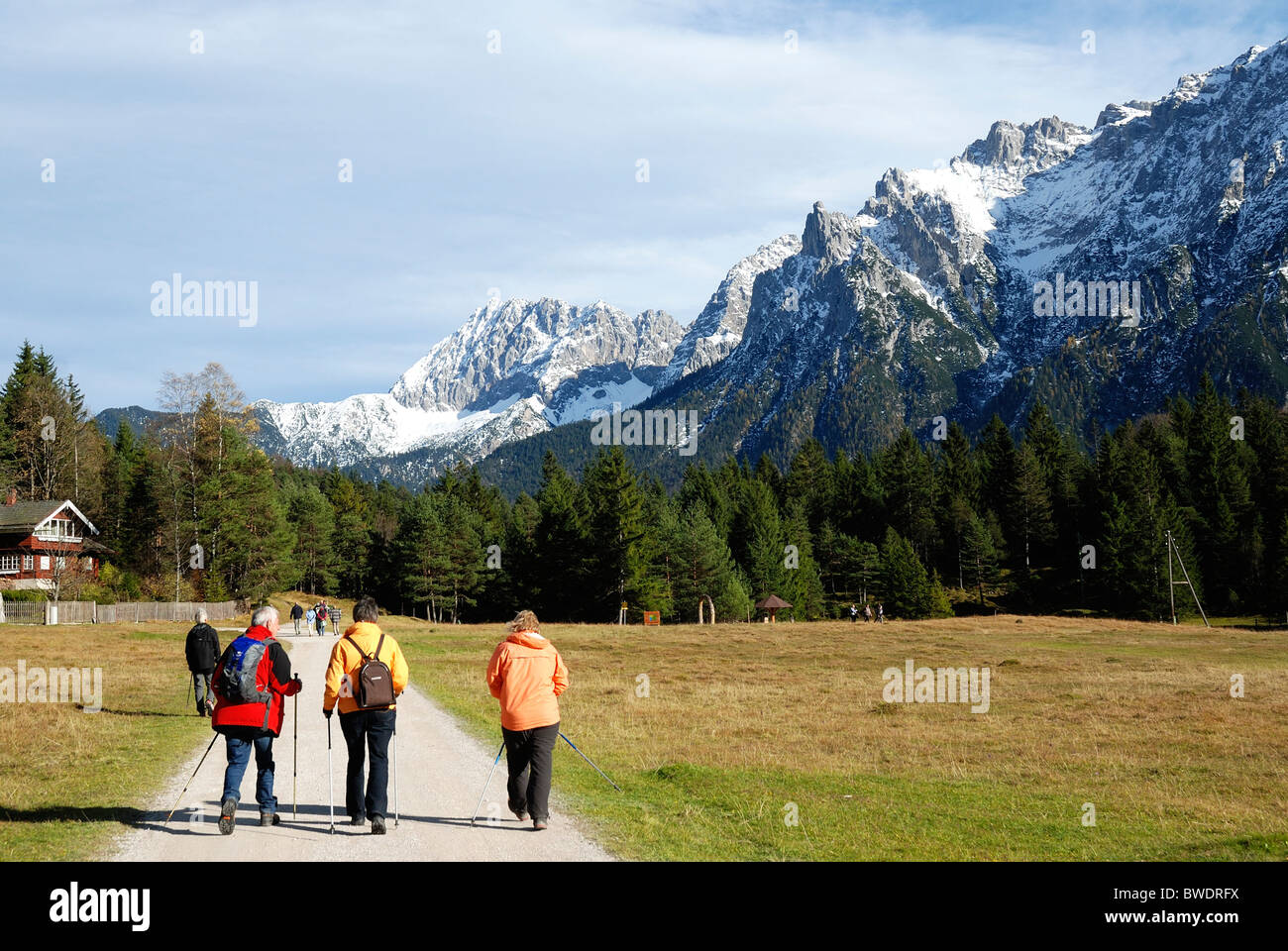 hikers in mittenwald area of germany Stock Photo - Alamy