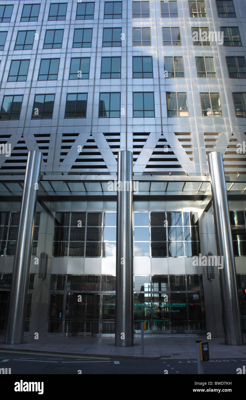Base of One Canada Square office tower Docklands London Stock Photo - Alamy