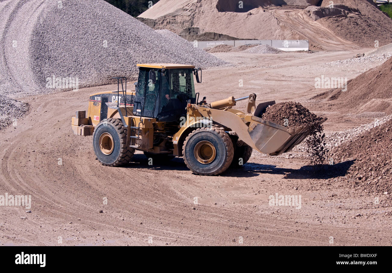 CAT 972G Excavator at Aggregates Plant, Armentarola, Italy Stock Photo ...